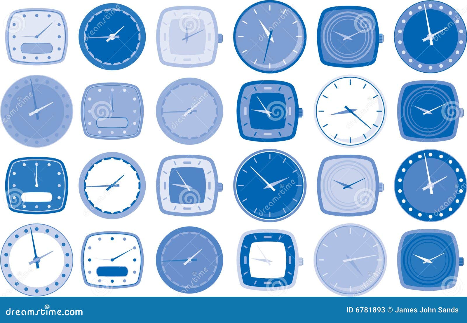 Vector De Las Caras Del Reloj O De Reloj Ilustración del Vector ...