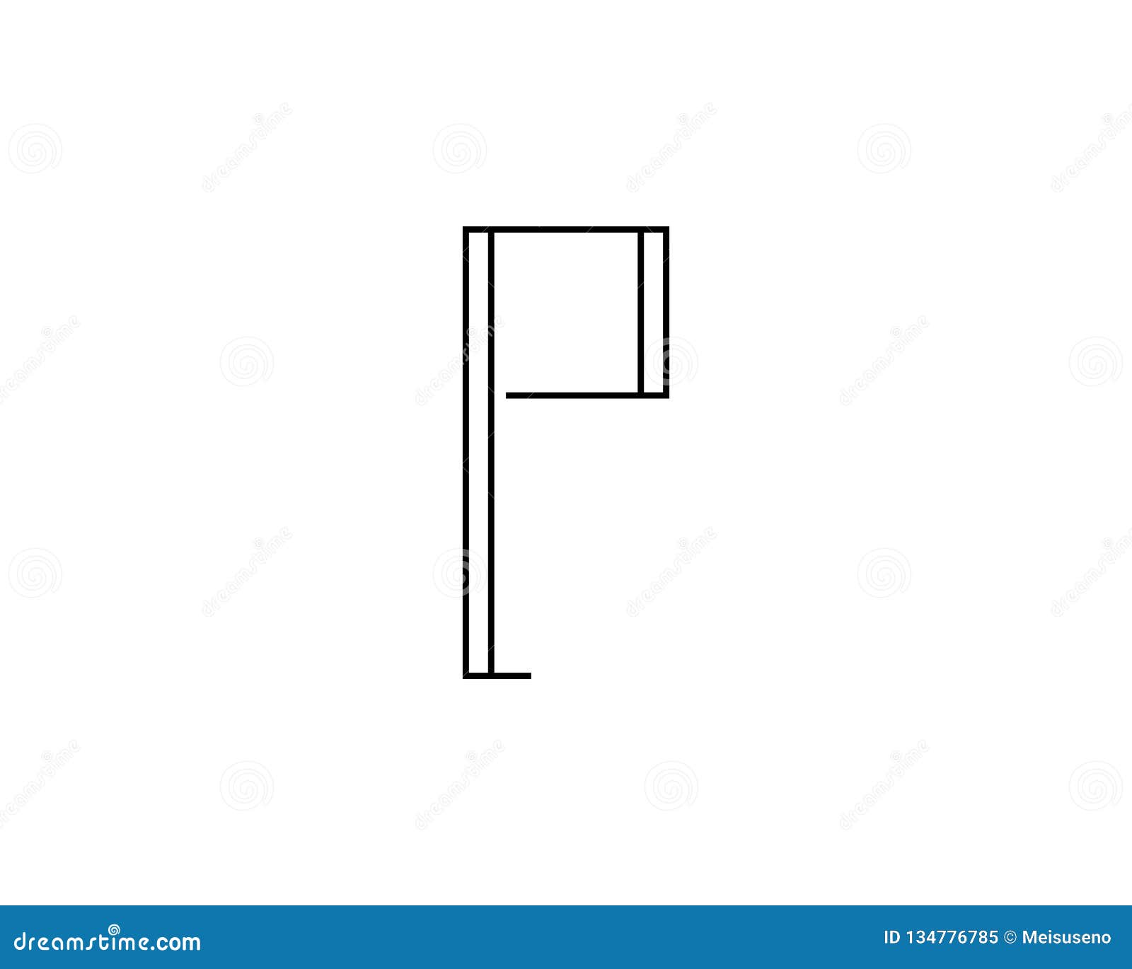 Vector De Logo Initial Line Art Outline Monoline De La Letra De P ...