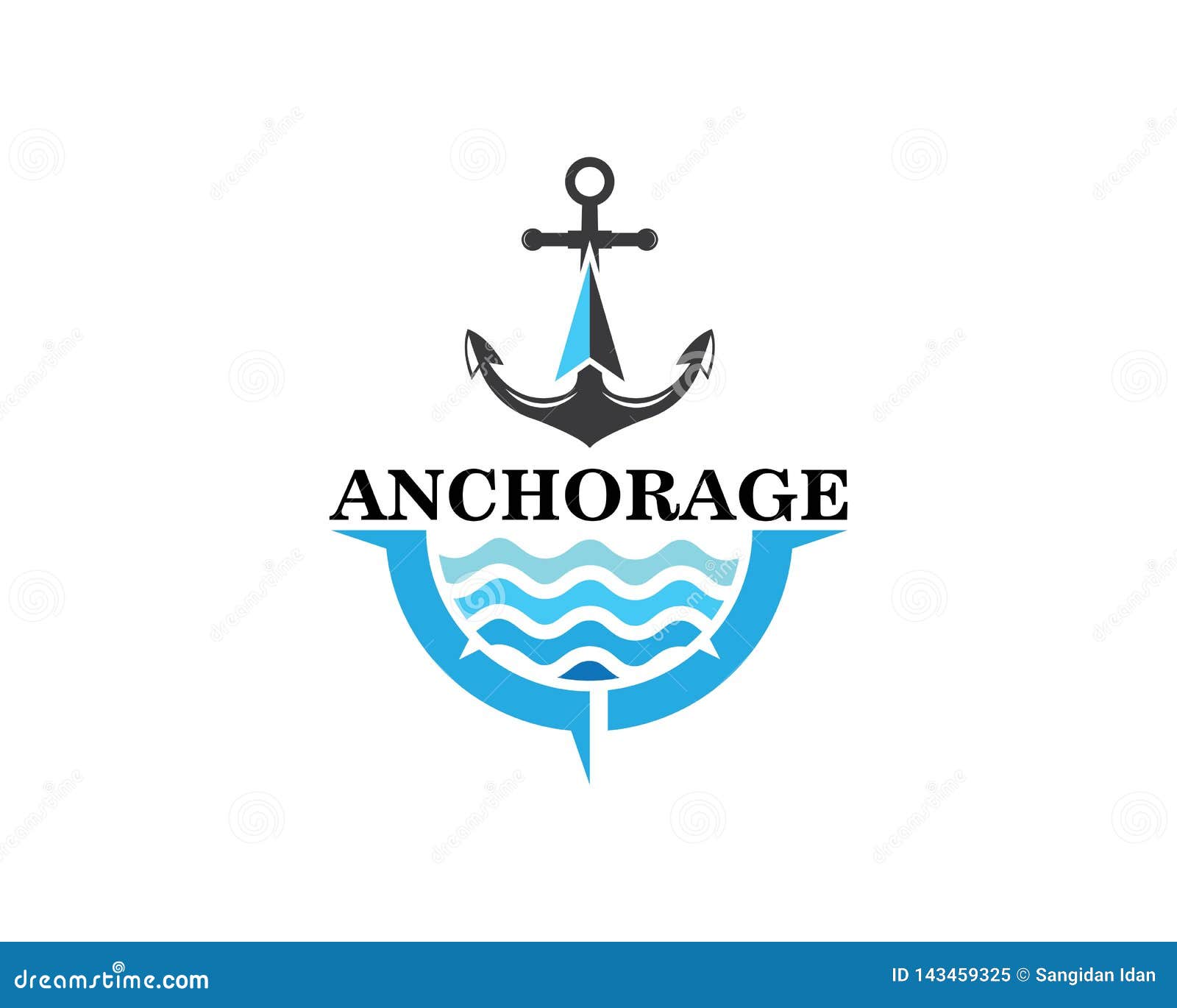 Vector De Logo Template Del Icono Del Ancla Ilustración del Vector ...