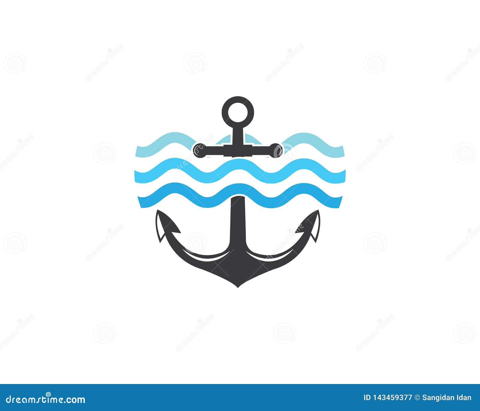 Vector De Logo Template Del Icono Del Ancla Ilustración del Vector ...