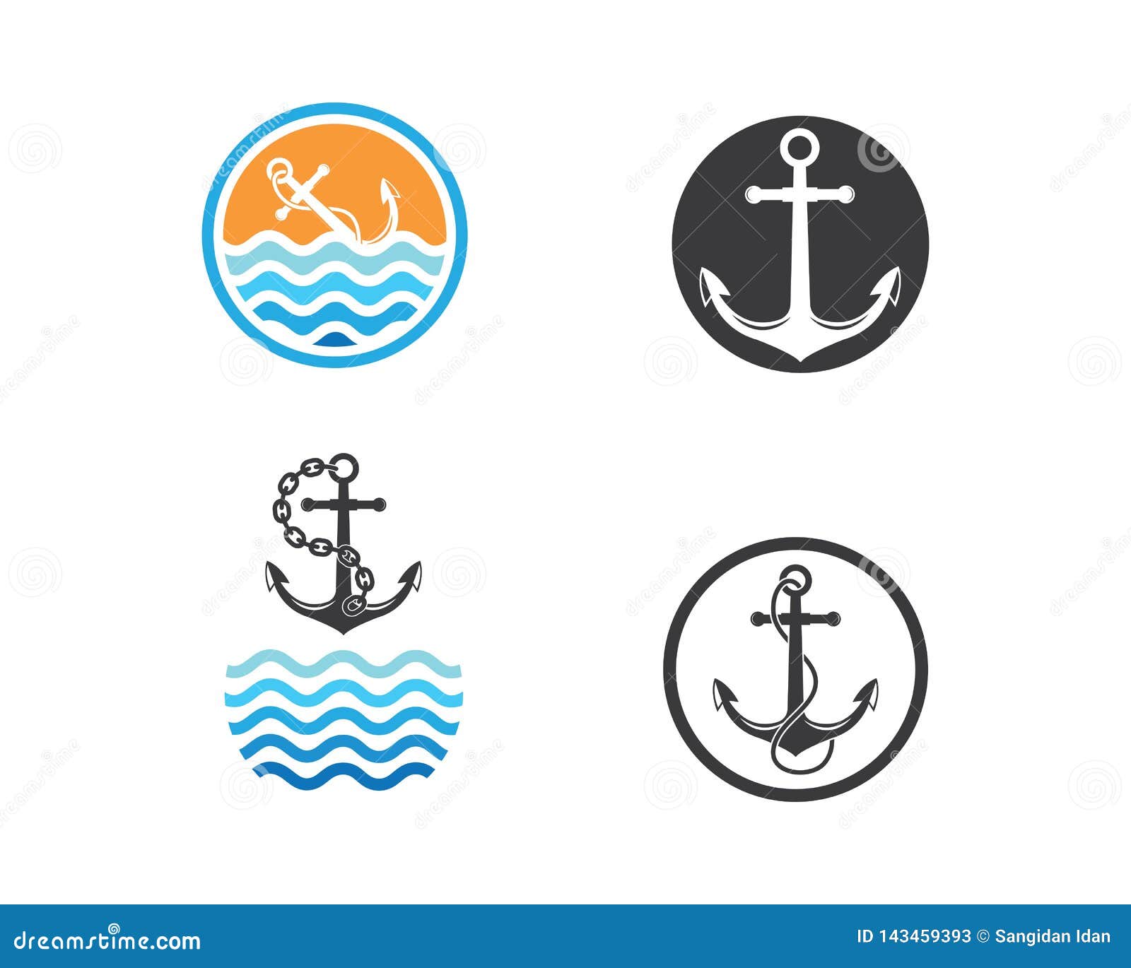 Vector De Logo Template Del Icono Del Ancla Ilustración del Vector ...