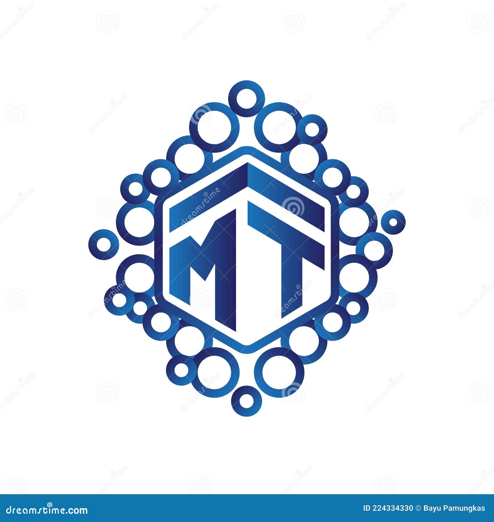 Vector De Logotipo Hexagonal De Letra Inicial De Mt Ilustración del ...