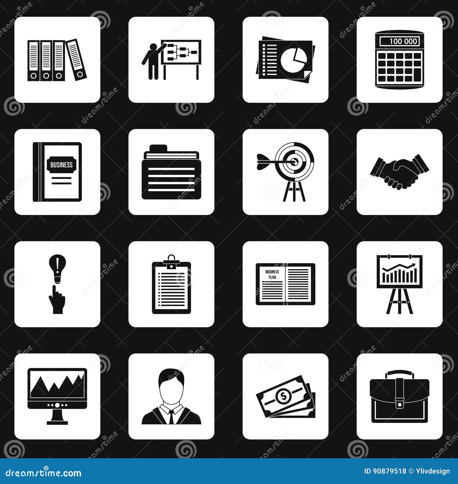 Vector De Los Cartabones De Los Iconos Del Plan Empresarial Ilustración ...