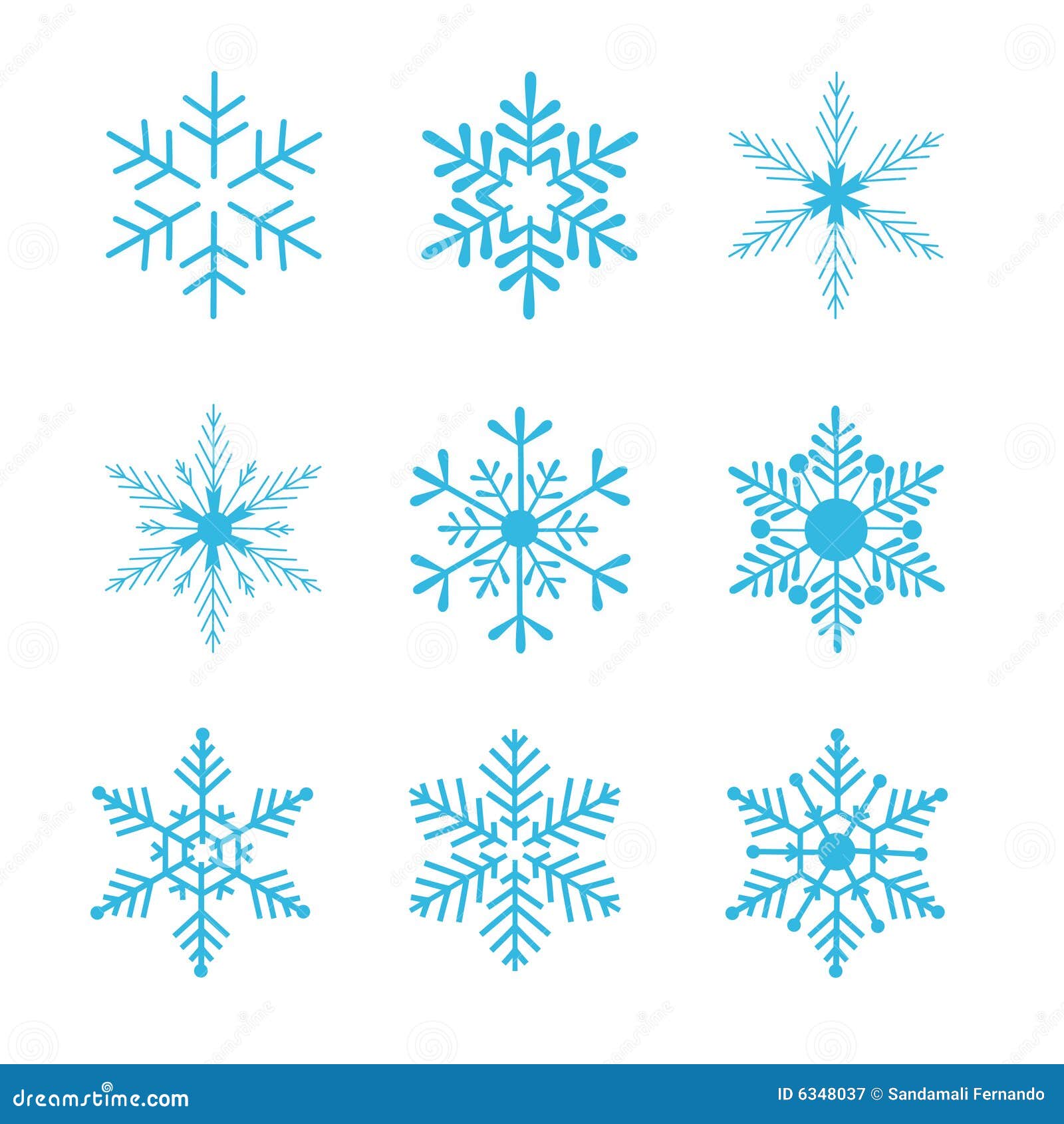 Vector De Los Copos De Nieve Ilustración del Vector - Ilustración de ...