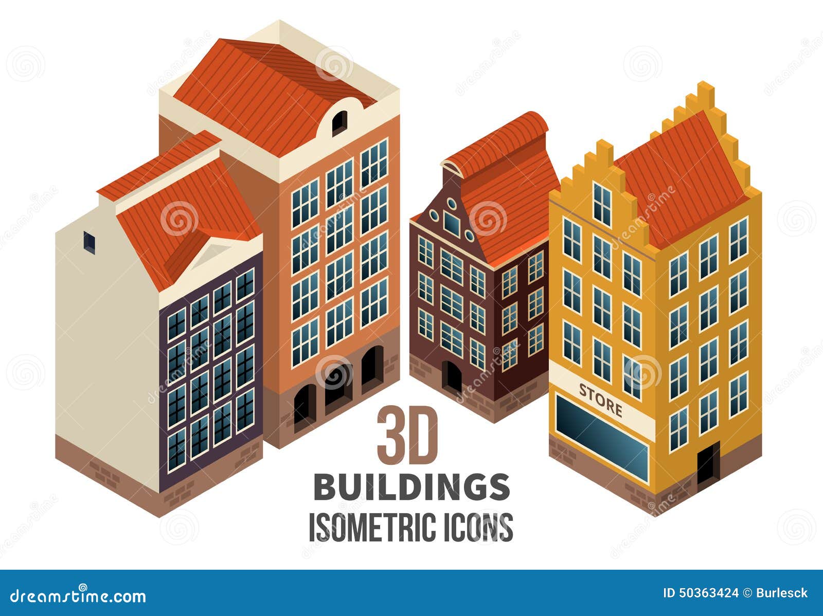 Vector De Los Iconos 3d Del Edificio Ilustración del Vector - Ilustración de isométrico, nuevo ...