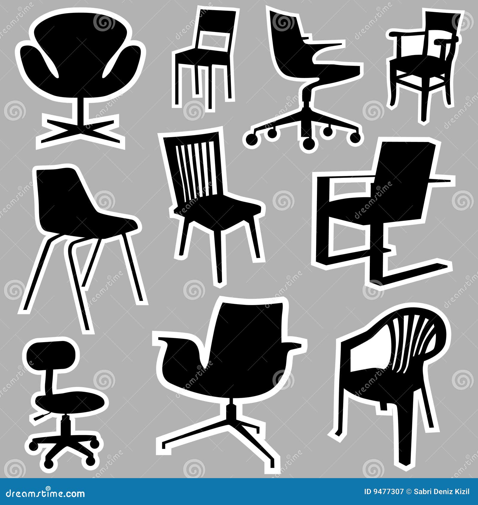 Vector De Los Iconos De La Silla Ilustración del Vector - Ilustración ...