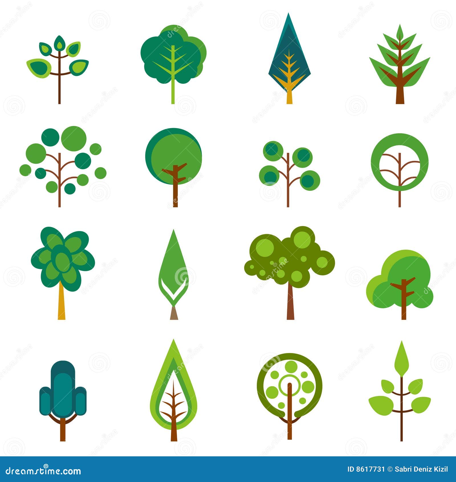 Vector De Los Iconos Del árbol Ilustración del Vector - Ilustración de ...