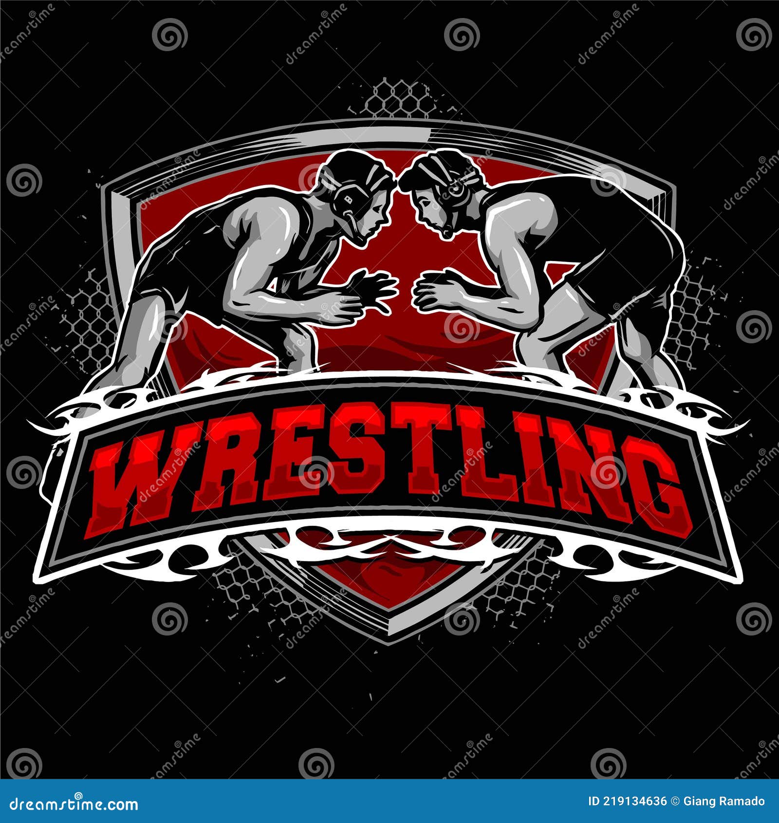 Vector De Lucha Insignia De La Lucha Libre Logo Ilustración del Vector ...