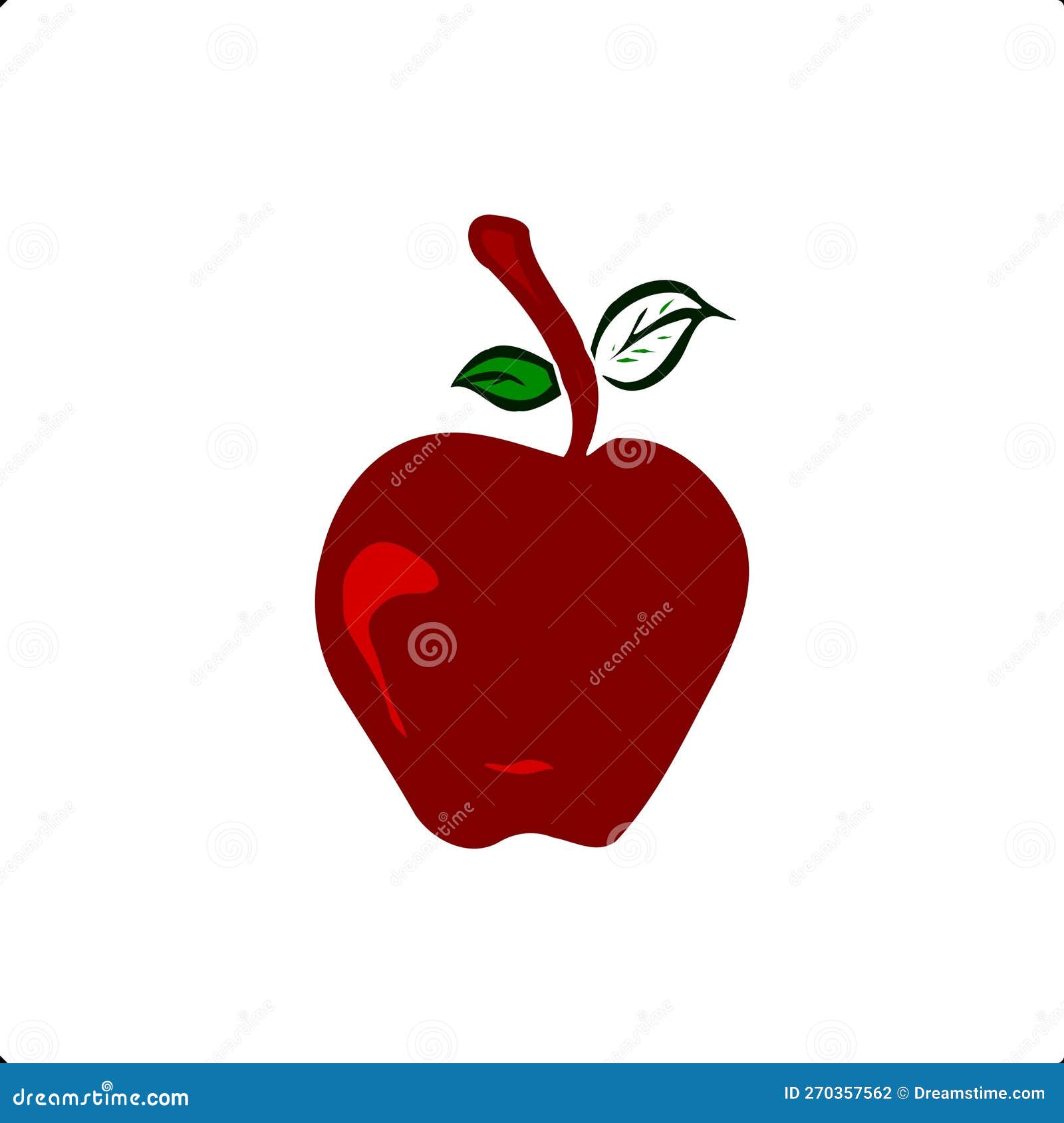 Vector De Manzana Roja Sobre Fondo Blanco Stock de ilustración ...