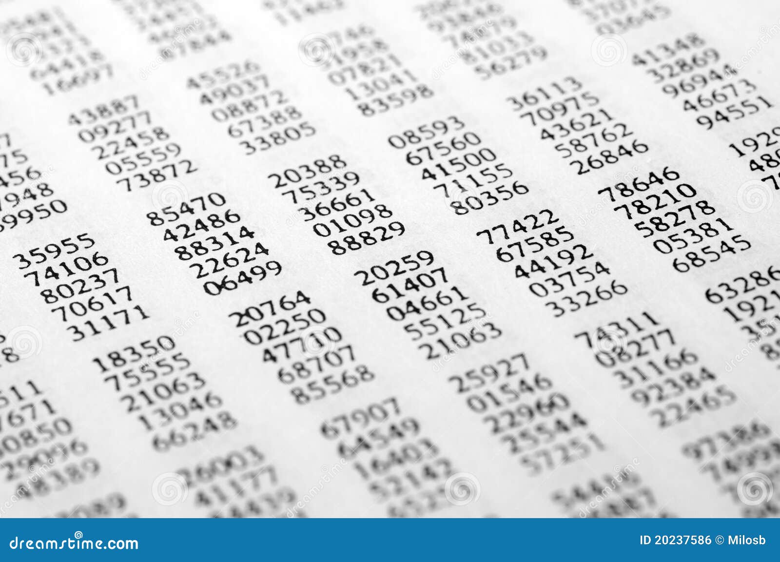 Vector de números al azar foto de archivo. Imagen de fila - 20237586