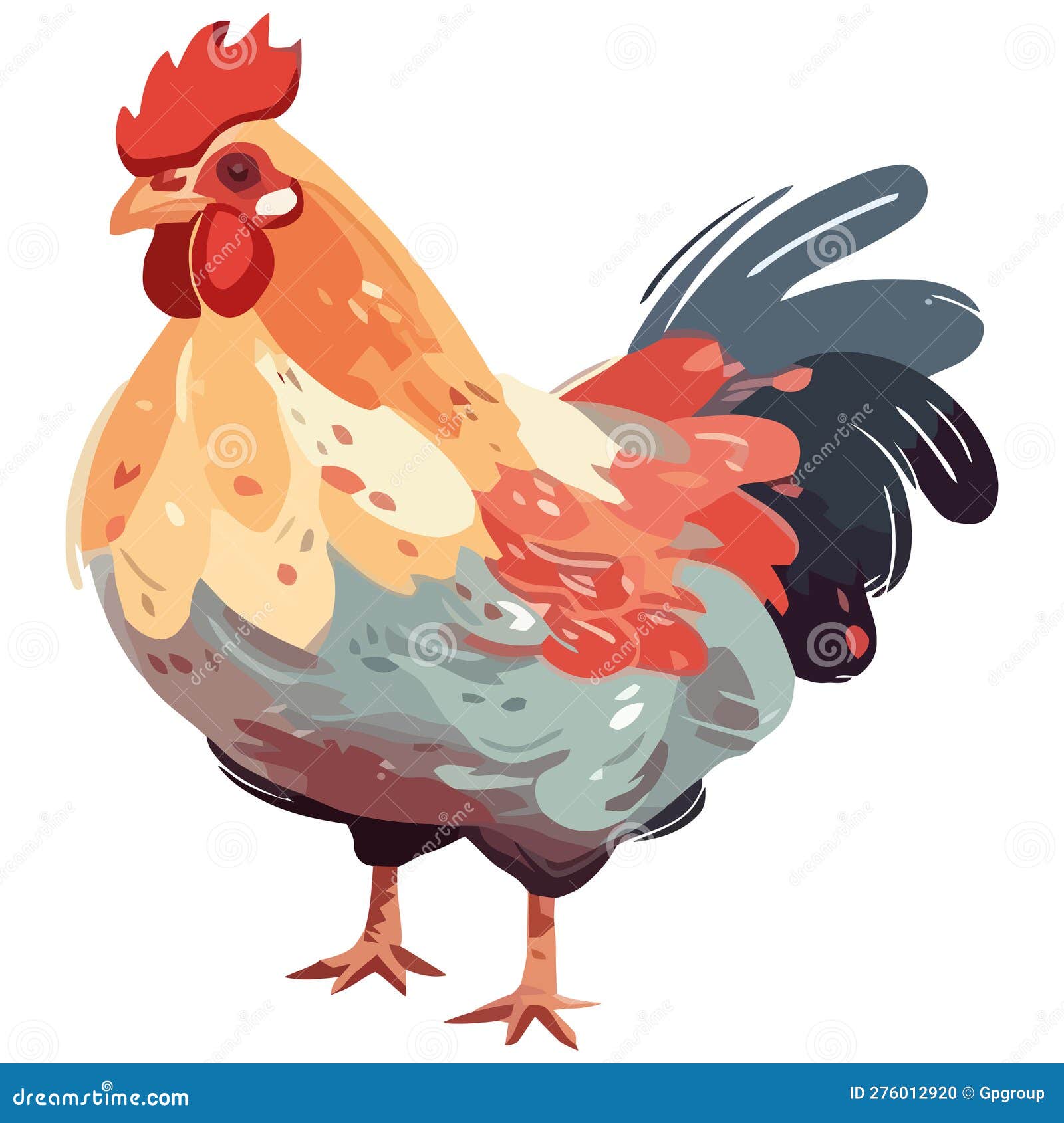 Vector de pollo coloreado ilustración del vector. Ilustración de gallo ...