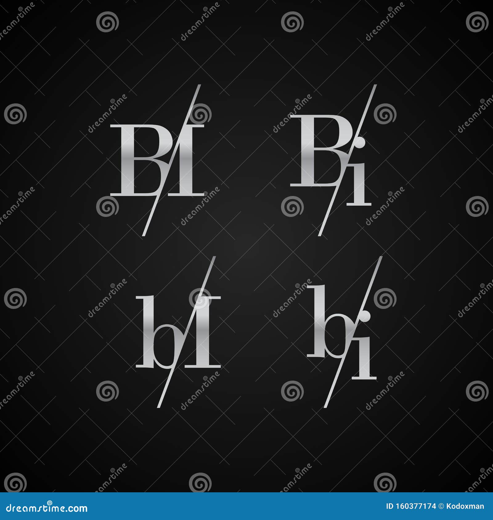 Vector De SÃ­mbolos Elegante De Letra Inicial BI Ilustración del Vector ...