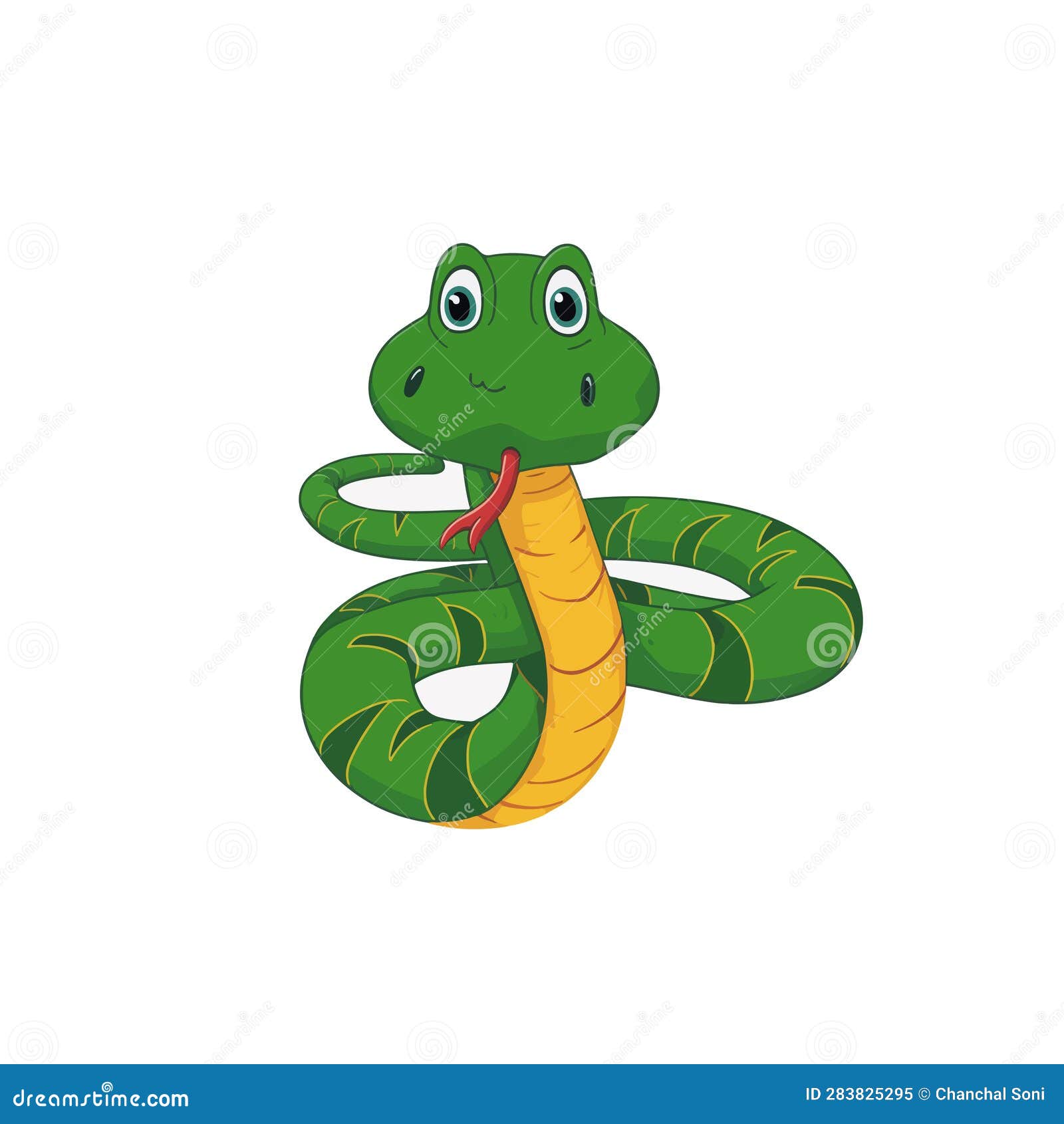 Vector De Serpiente Verde Lindo Stock de ilustración - Ilustración de ...