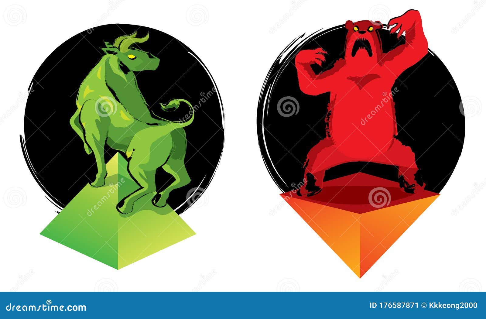 Vector De Toro Y Oso Que Representa Las Tendencias Del Mercado De