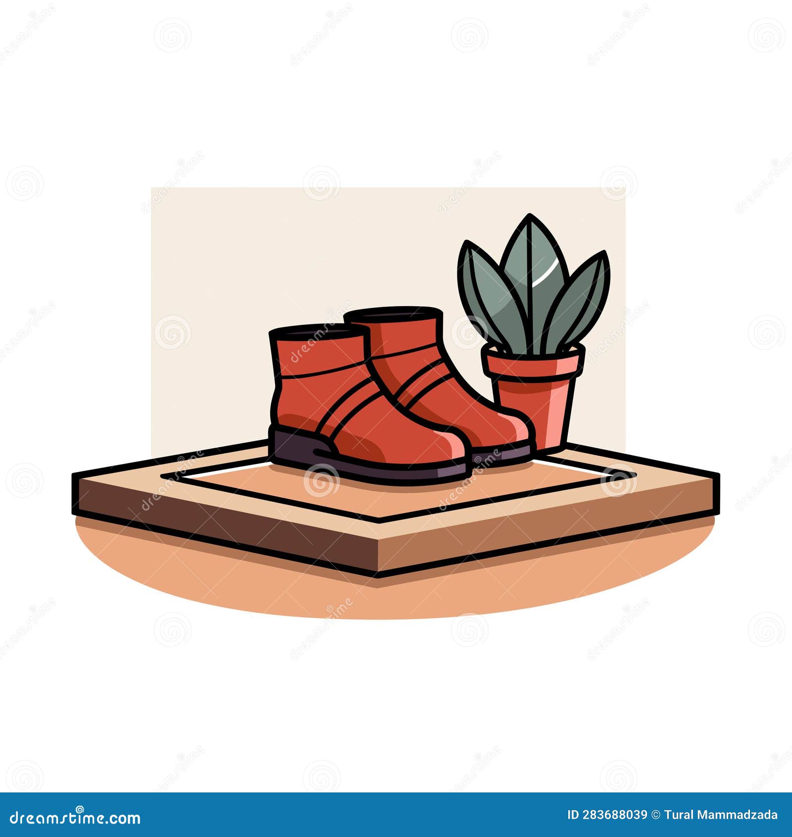 Vector De Un Par De Botas Rojas Sentado Sobre Una Caja Ilustración del ...