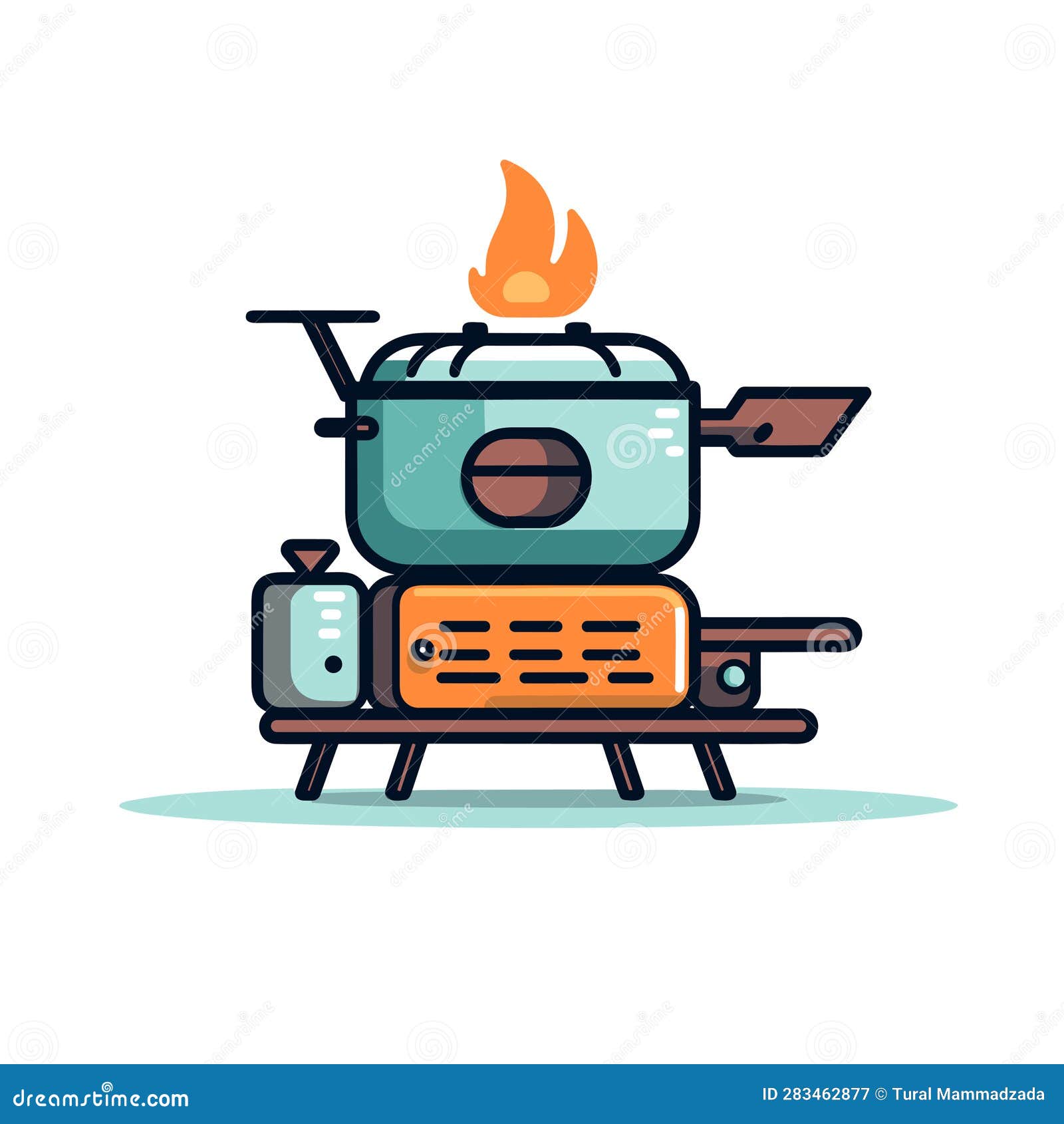 Vector De Una Estufa Con Una Olla Sobre Ella Ilustración del Vector ...