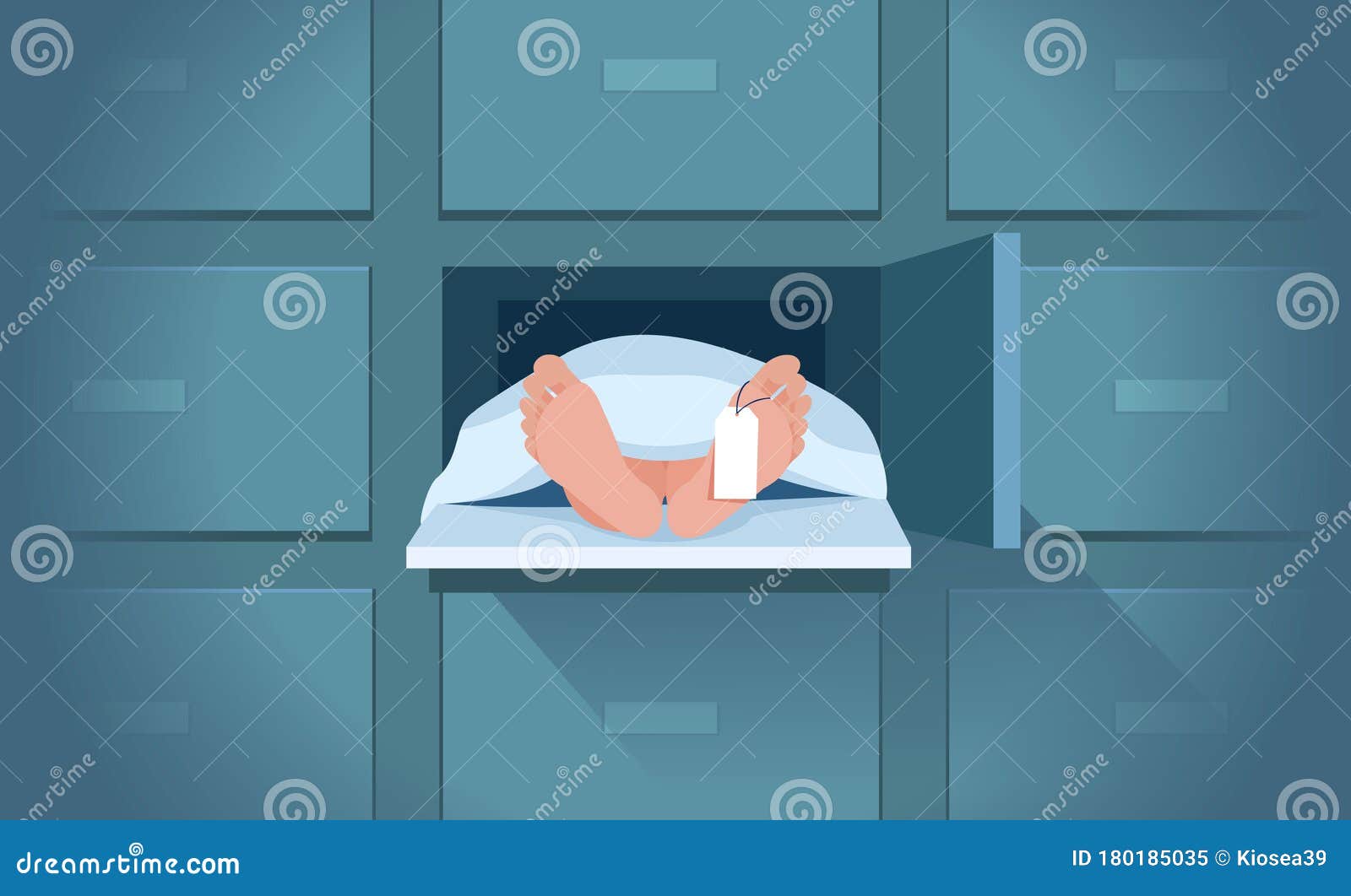 Vector of a Dead Man in the Morgue Stock Vector - Illustration of crime ...