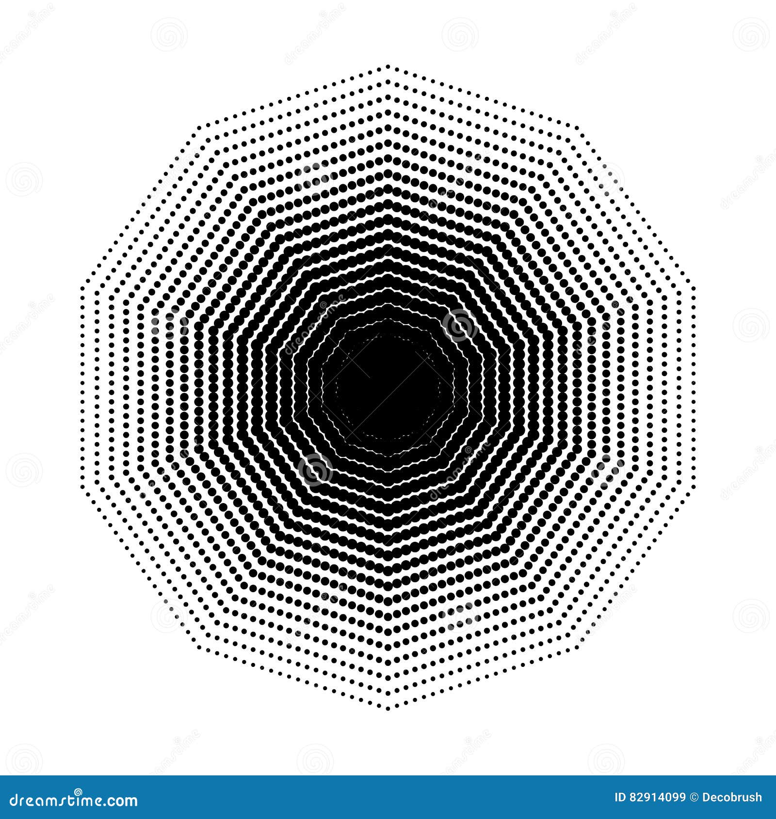 Vector Decagon Halftone Geometric Shapes, Seven Angles, Dot Abstract ...