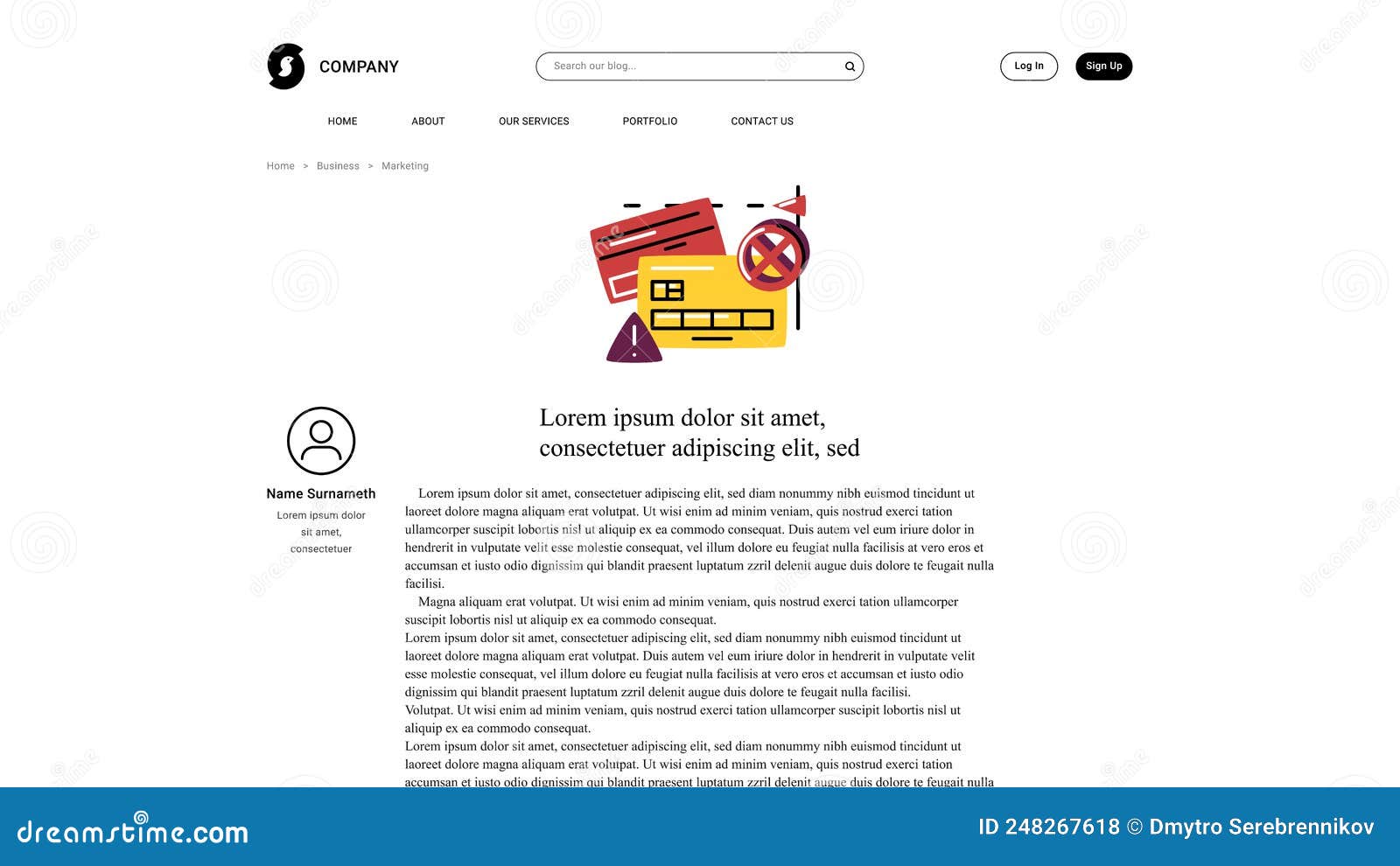 Vector Declined Card in Bold Line Style . Editable Illustration Stock ...