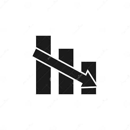 Vector Declining Graph Icon Stock Illustration - Illustration of ...