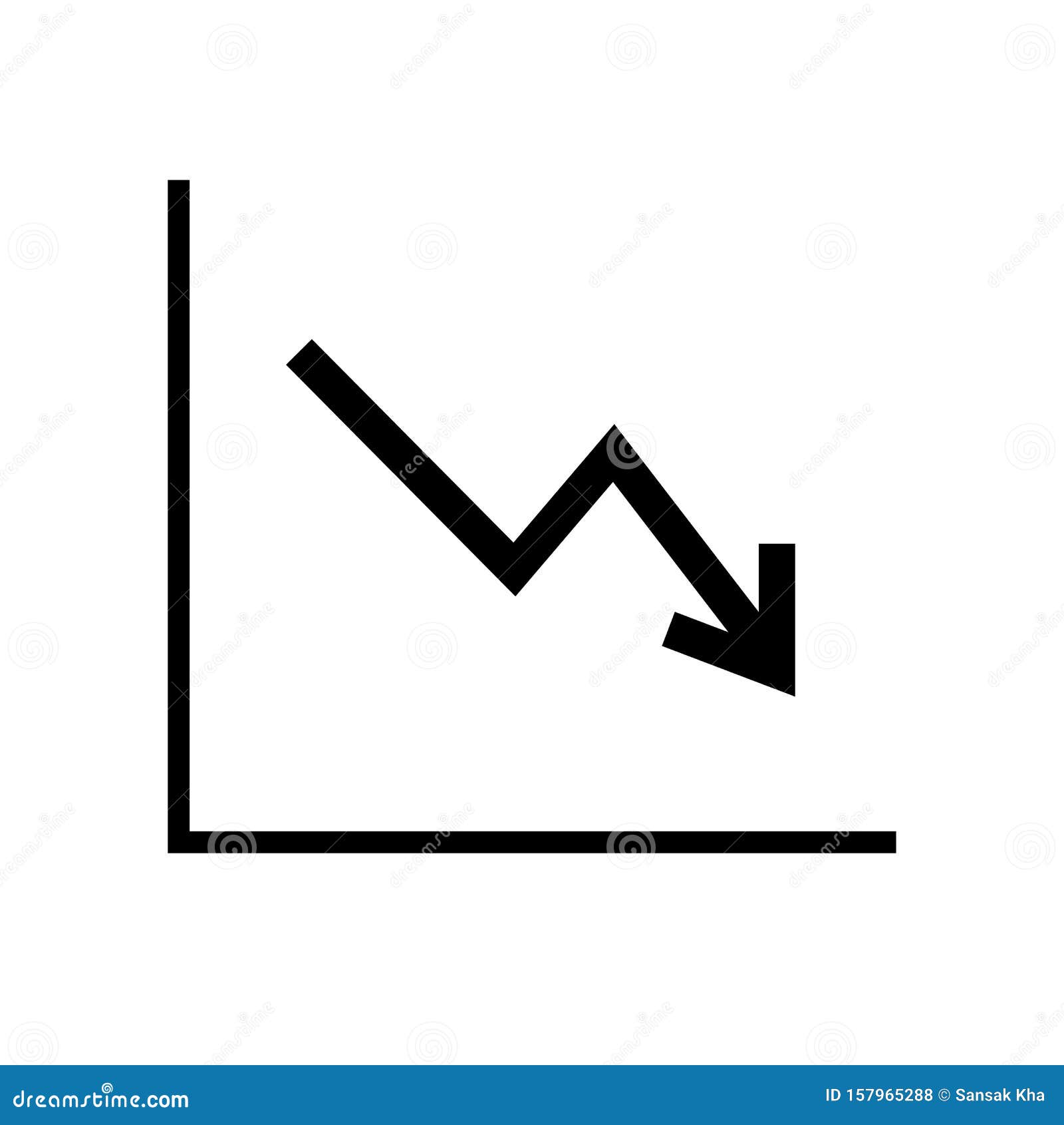 Vector Declining Graph Icon Stock Illustration - Illustration of ...