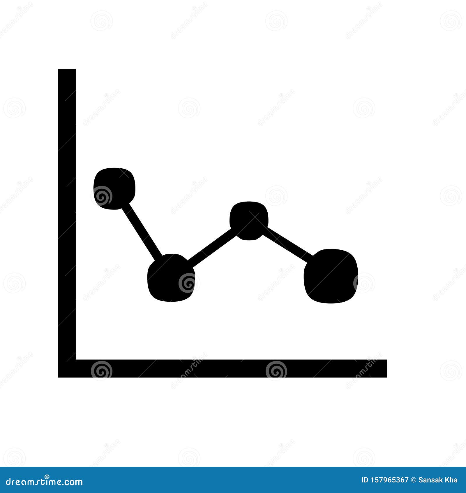 Vector Declining Graph Icon Stock Illustration - Illustration of ...