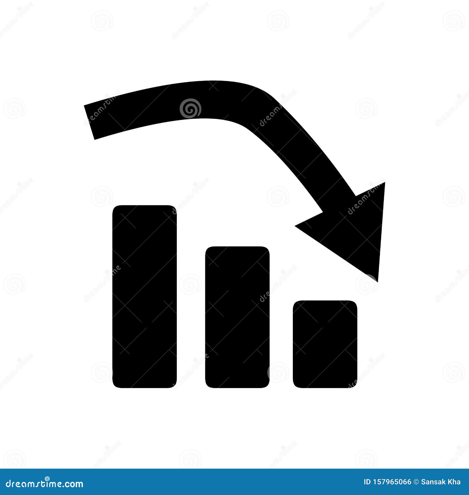 Vector Declining Graph Icon Stock Illustration - Illustration of ...