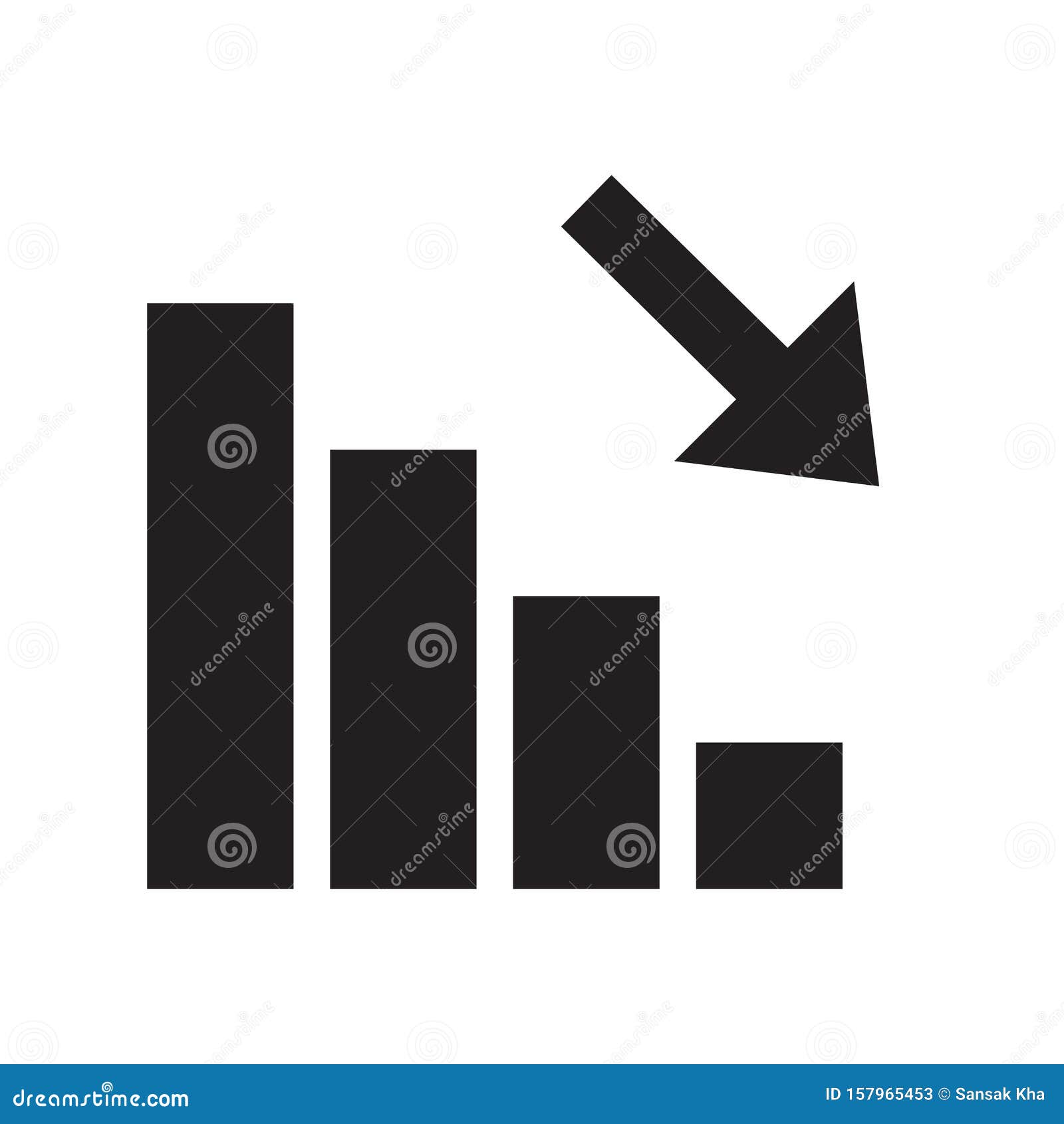 Vector Declining Graph Icon Stock Illustration - Illustration of icon ...