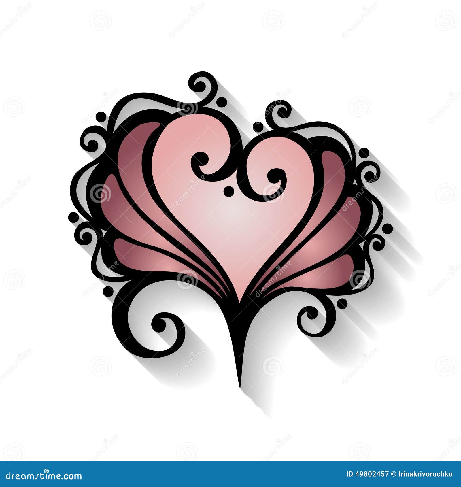 Vector Deco Floral Heart stock vector. Illustration of abstract - 49802457