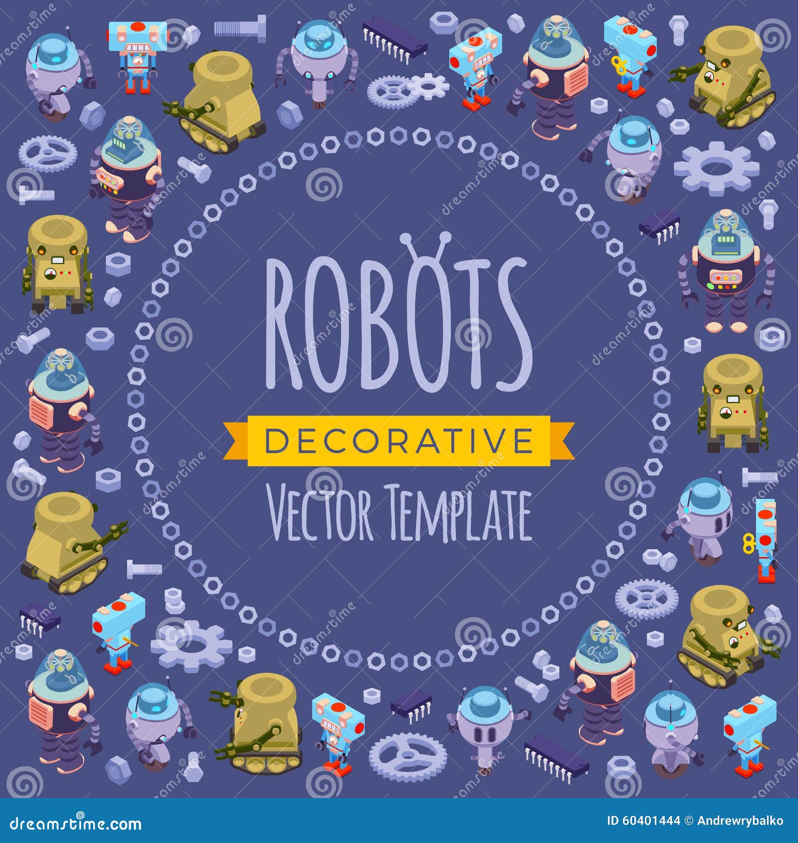 Vector Decorating Design Made of Robots Stock Vector - Illustration of ...