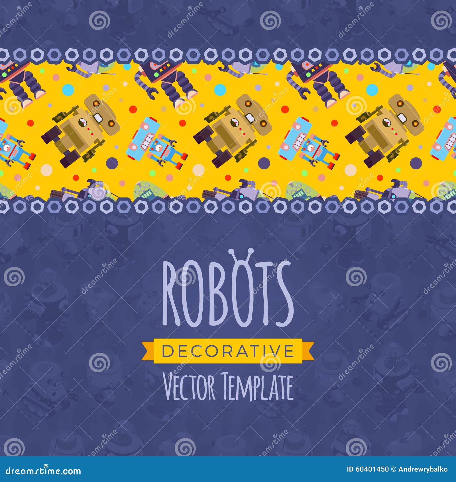 Vector Decorating Design Made of Robots Stock Vector - Illustration of ...