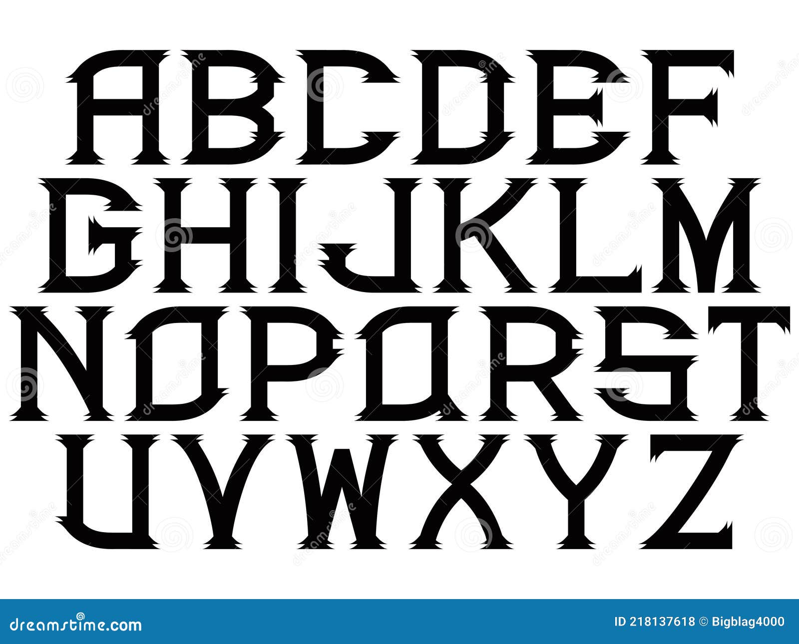 Vector Decorative Alphabet.Black Letters Isolated on White Background ...