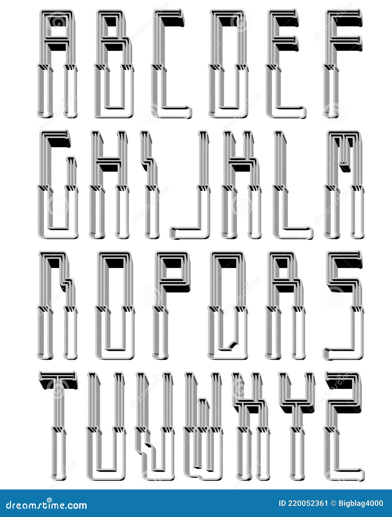 Vector Decorative Alphabet Isolated on White Background. Stock Vector ...