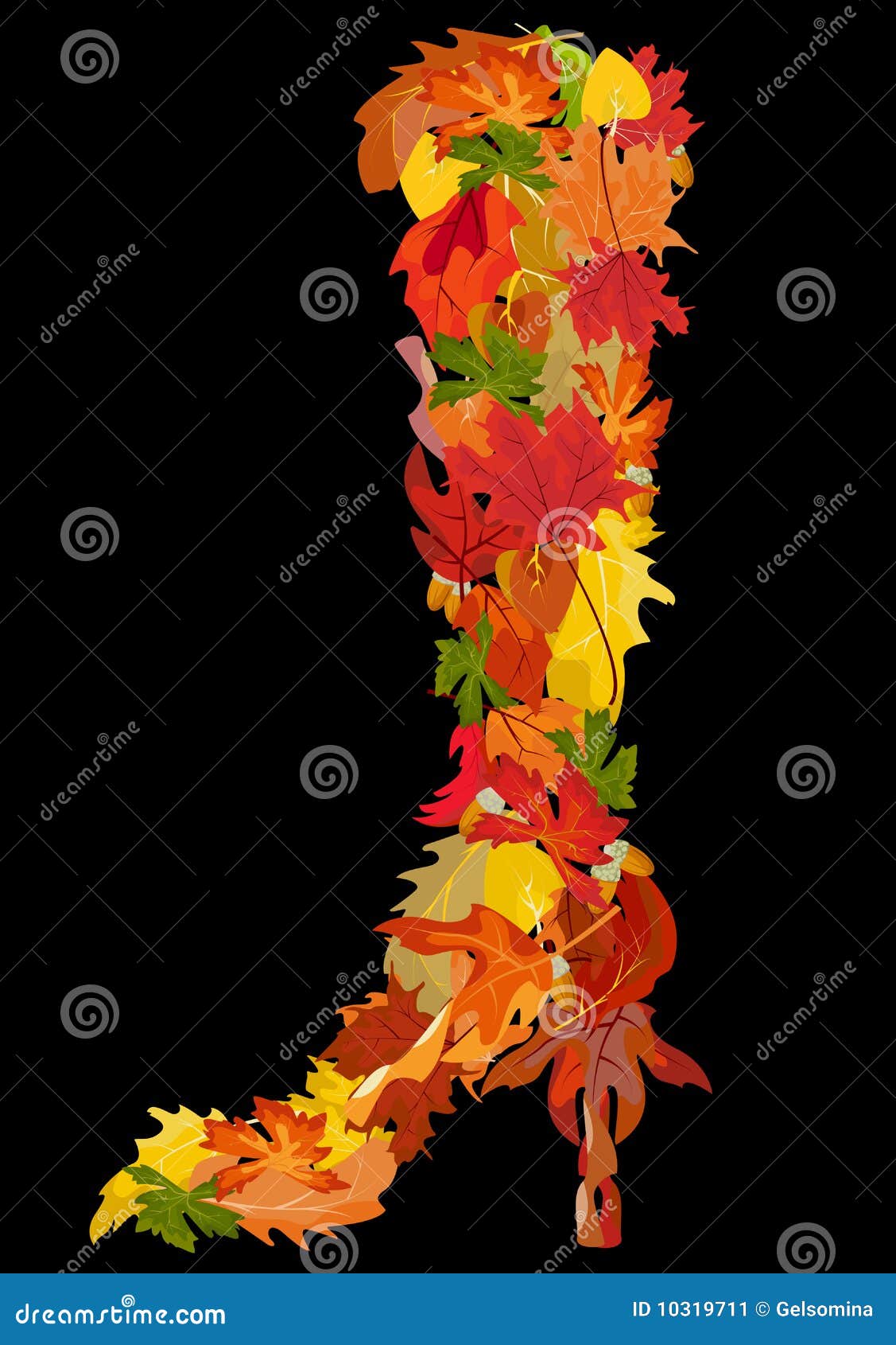 Vector Decorative Autumn Shoe Stock Vector - Illustration of banner ...