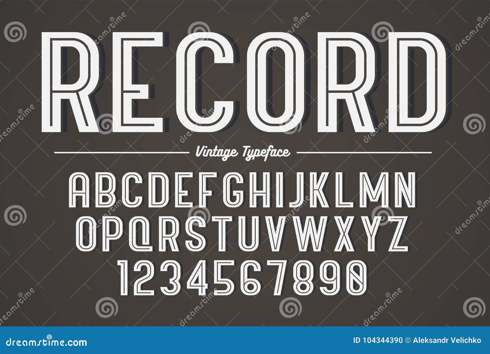 Bold Font. Vector Alphabet With Split Effect Letters And Numbers ...