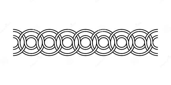 Seamless Pattern Border Line Art Stock Vector - Illustration of ...