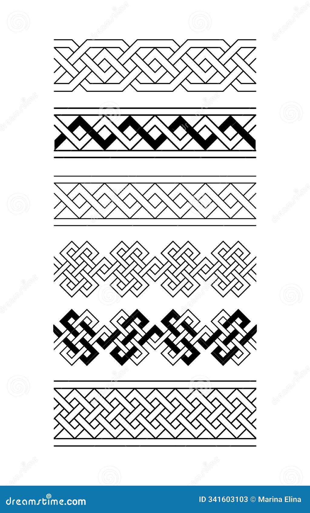 Vector Decorative Borders Set. Irish Style Decorative Frame Stock ...