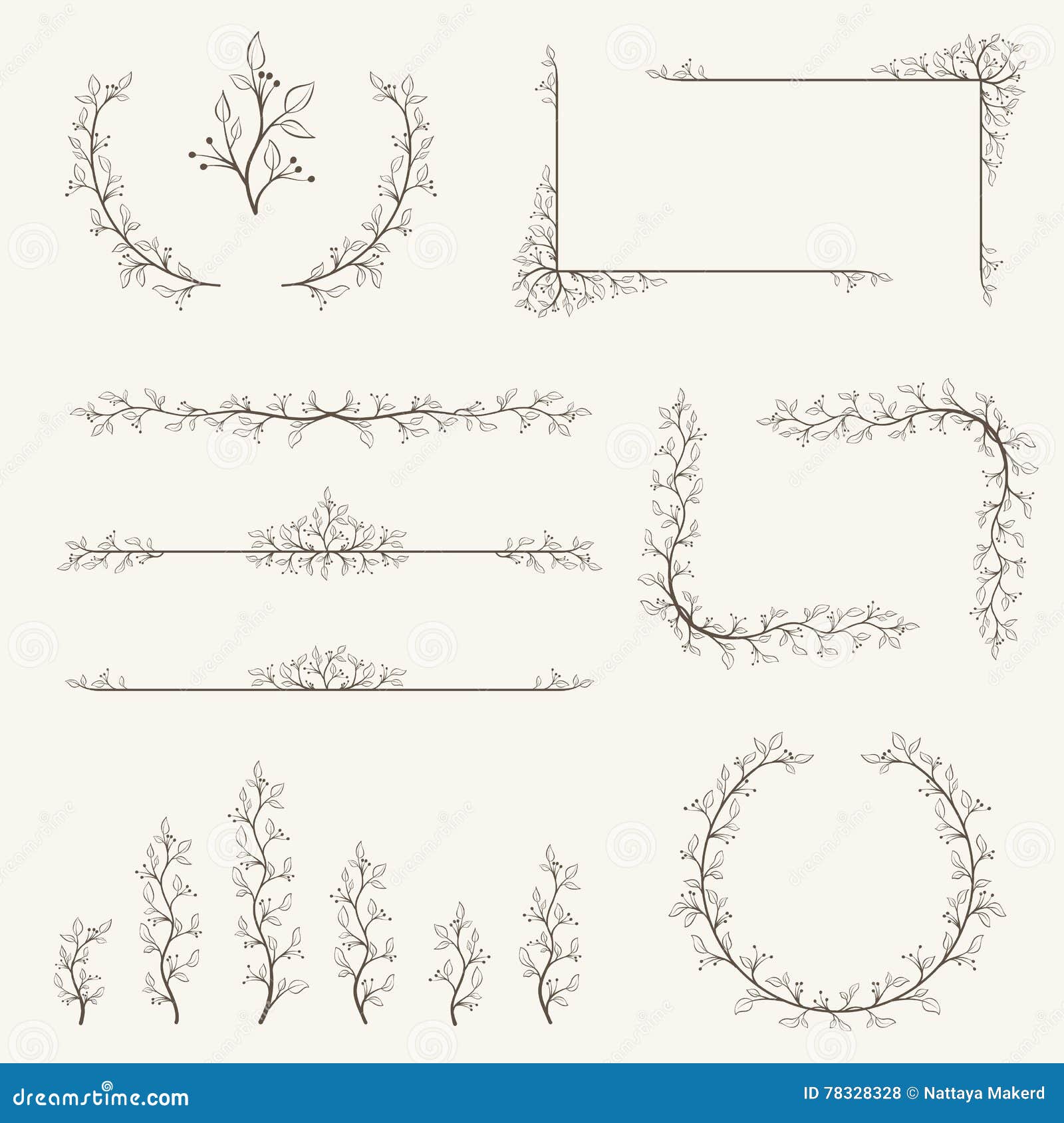 Vector of Decorative Corner Frame and Line Set Stock Vector ...