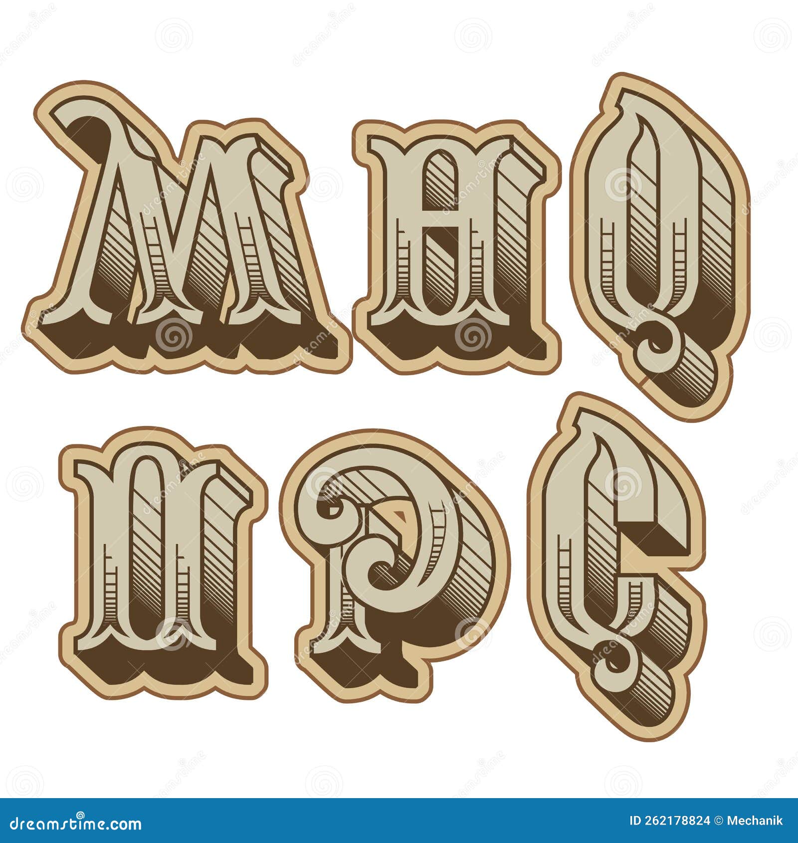 Vector Decorative Cyrillic Font Stock Vector - Illustration of capital ...