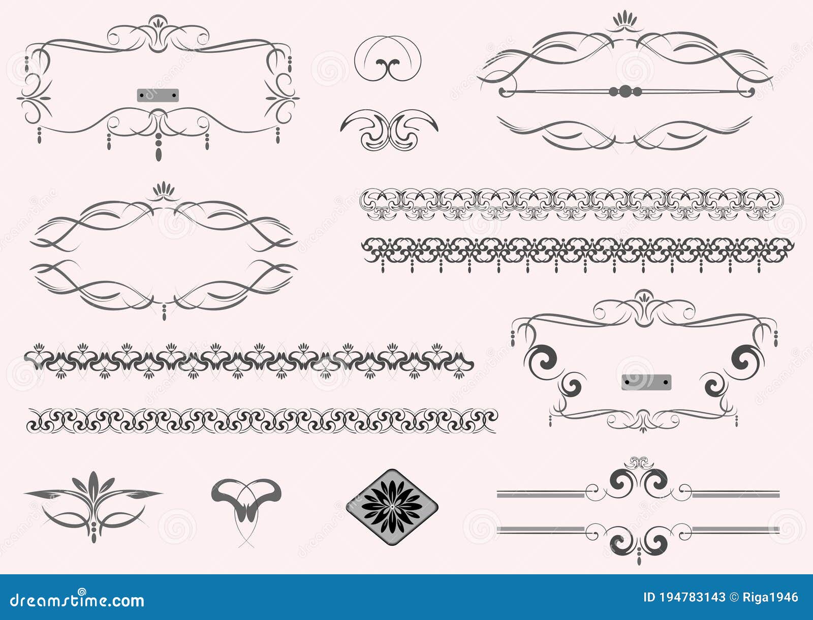 Vector Decorative Design Elements Stock Vector - Illustration of ...