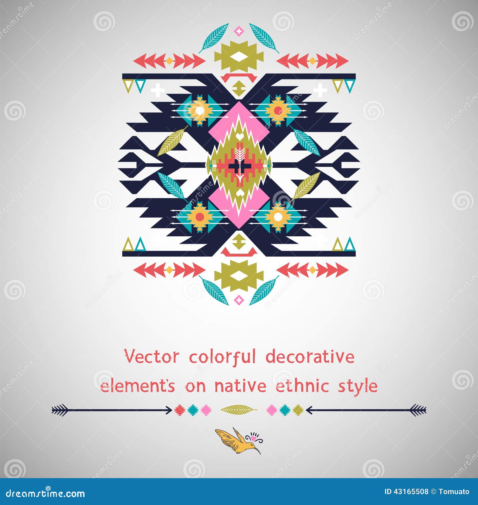 Vector Decorative Element on Native Ethnic Style Stock Vector ...