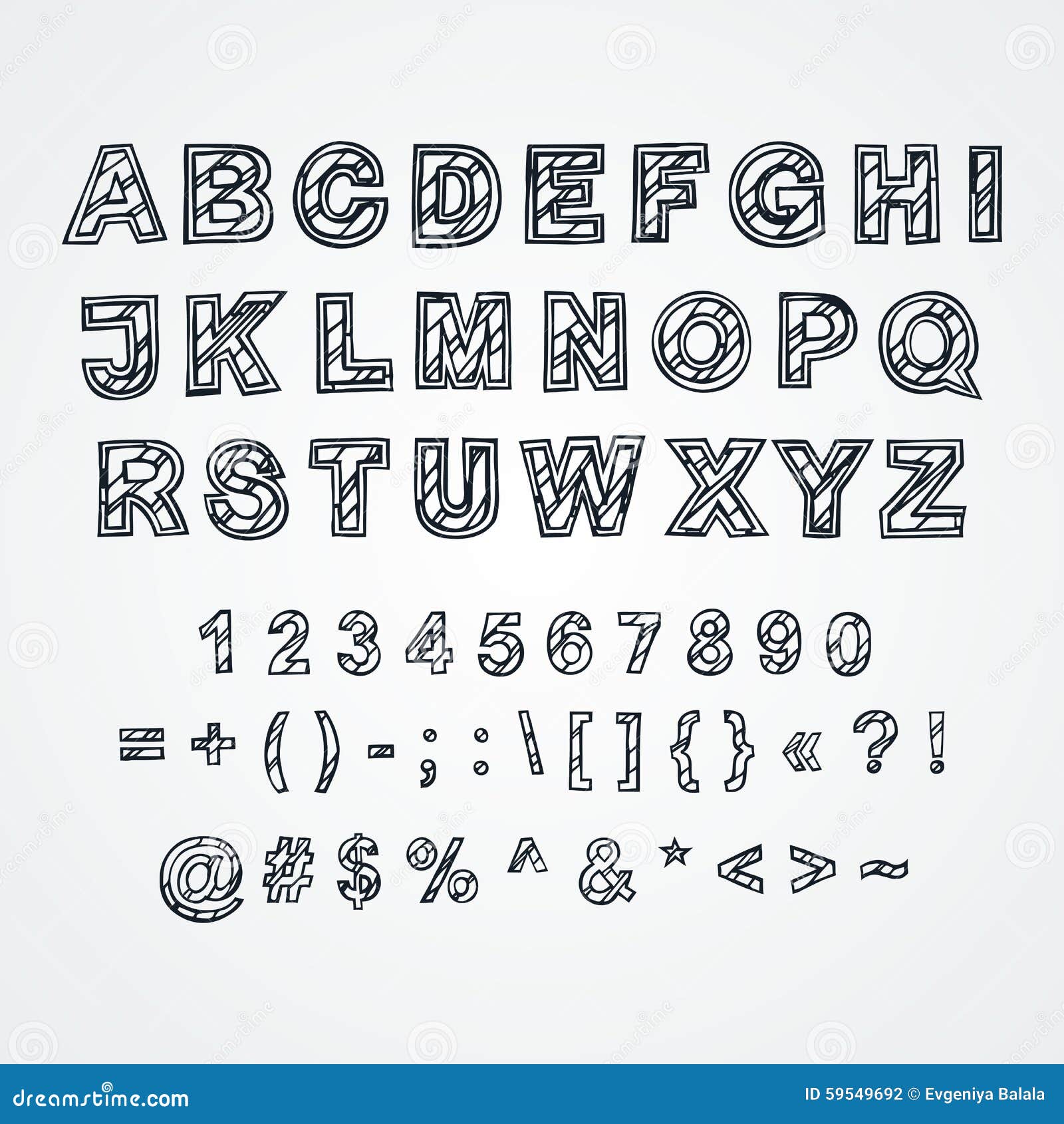 Vector Decorative English Alphabet, Hand-drawn Stock Illustration ...