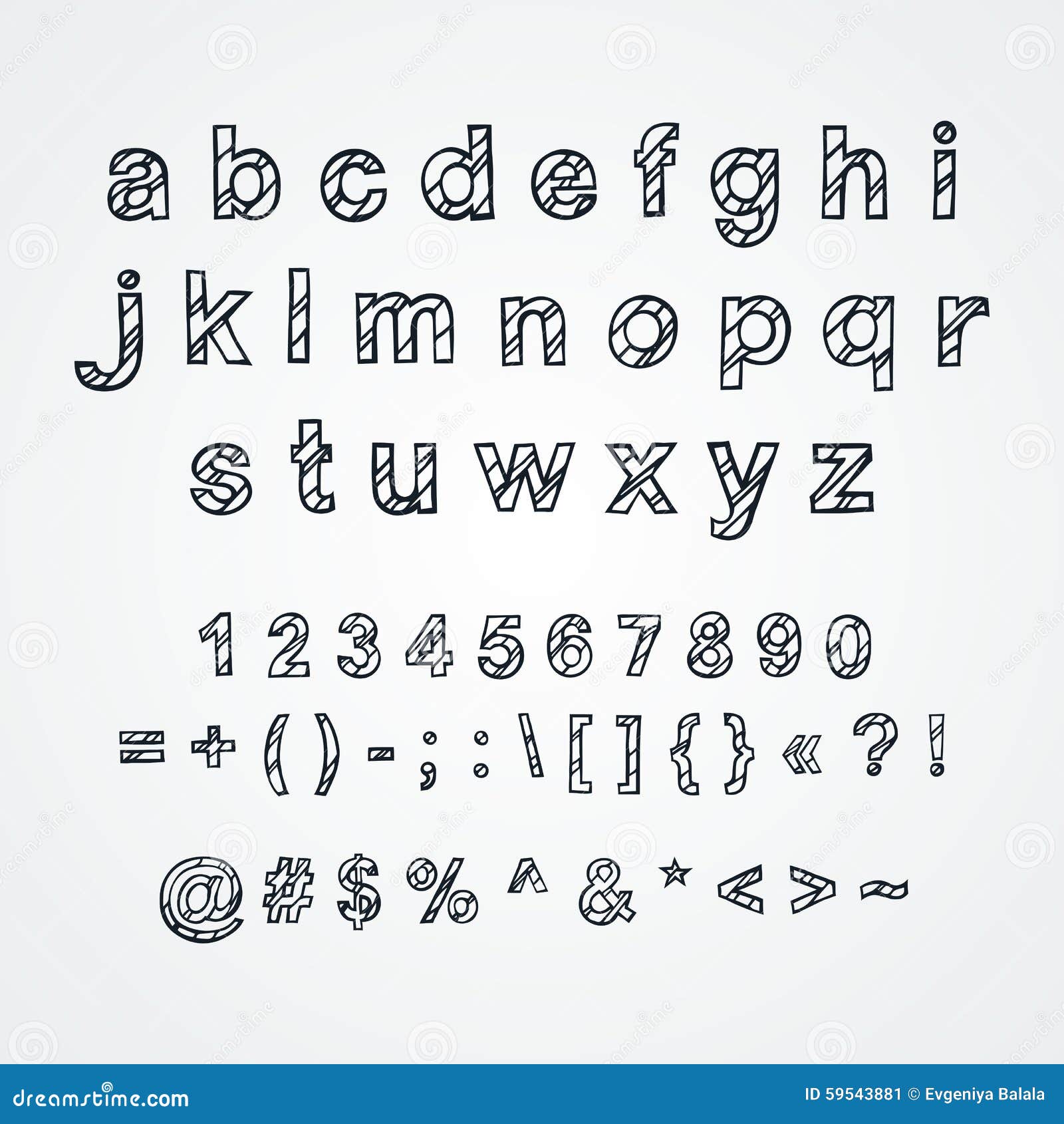 Vector Decorative English Alphabet, Hand-drawn Stock Illustration ...