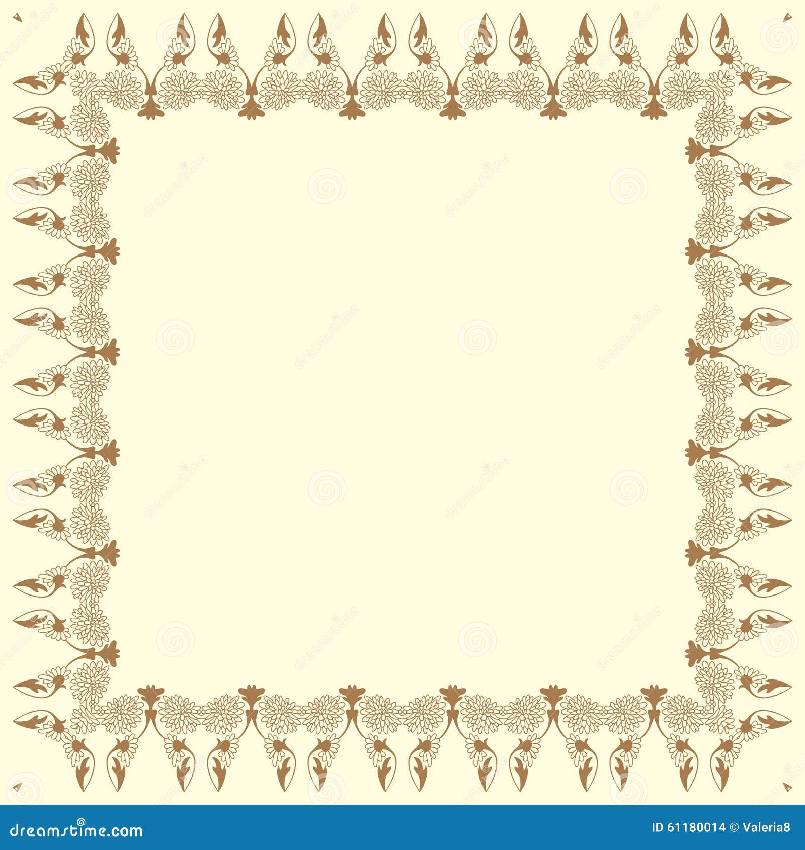 Vector Decorative Frame on Beige Background Stock Vector - Illustration ...