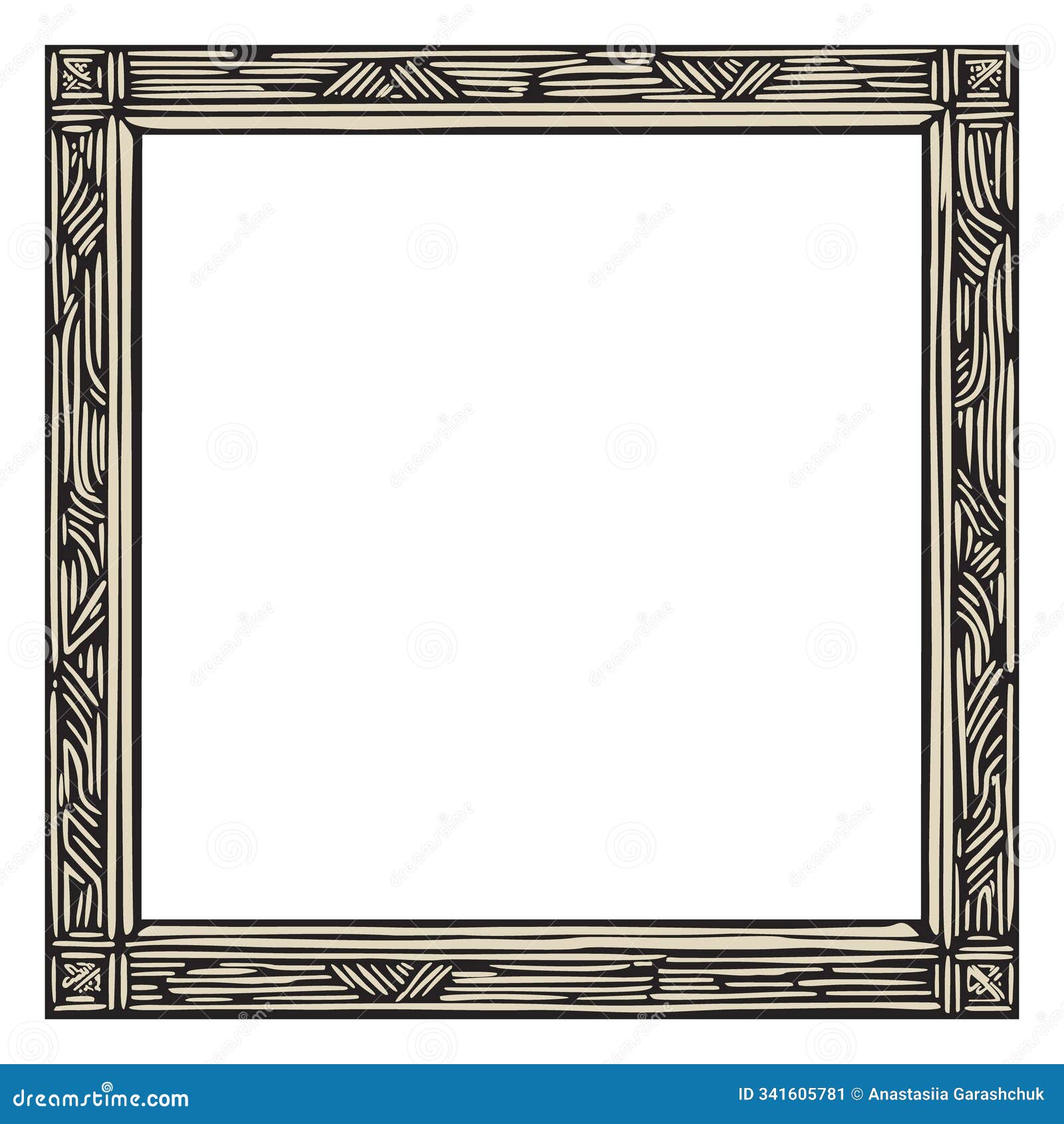 Vector Decorative Frame in Brazilian Cordel Woodcut Style Stock ...