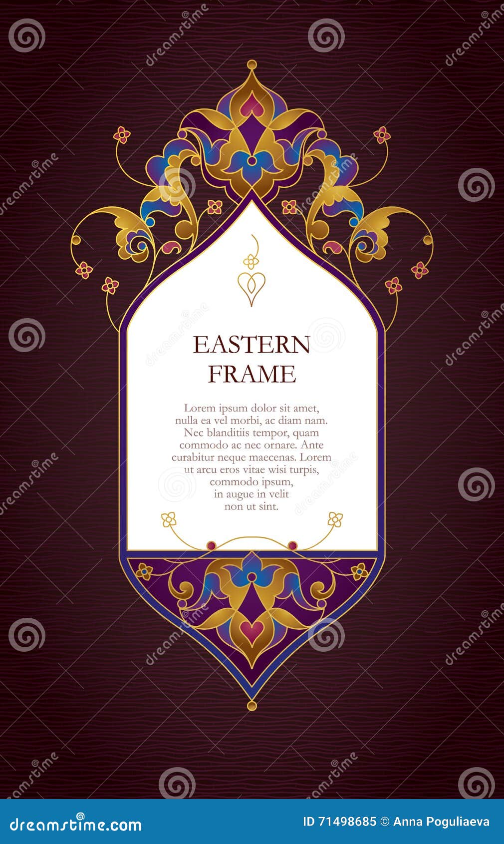Vector Decorative Frame in Eastern Style. Stock Vector - Illustration ...
