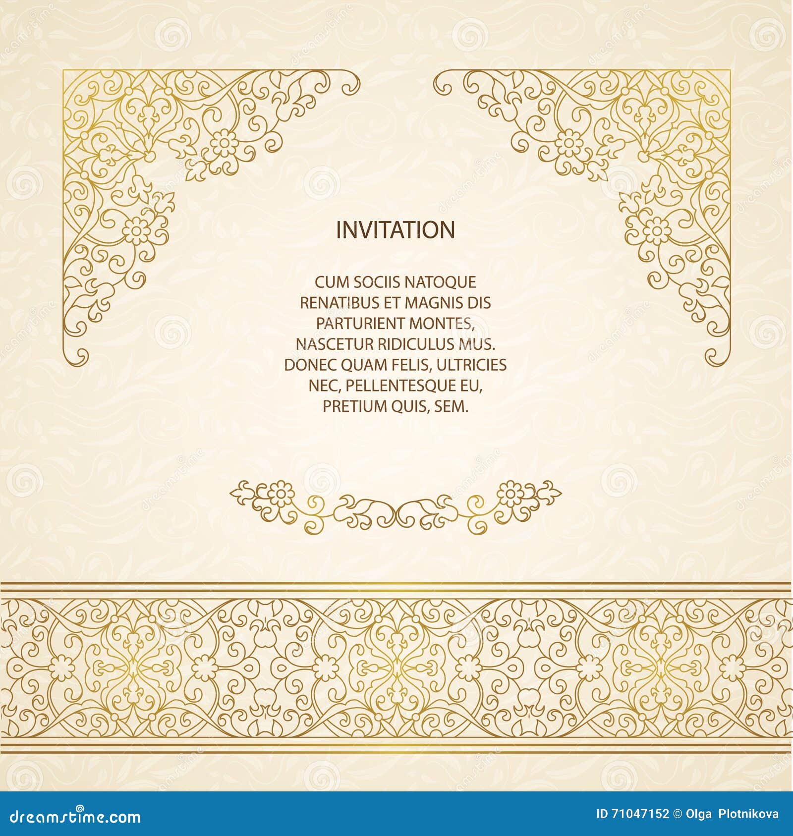 Vector decorative frame. stock vector. Illustration of classic - 71047152