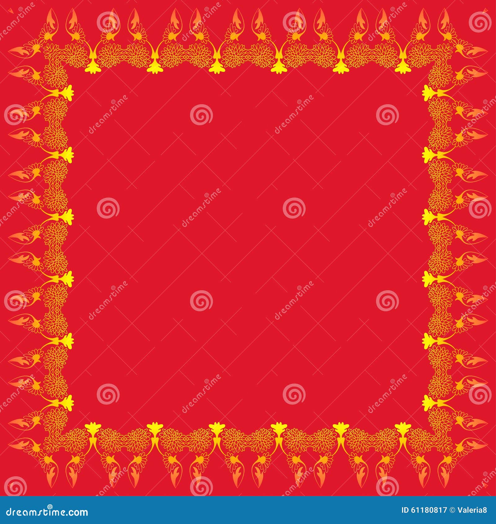 Vector Decorative Frame on Red Background Stock Vector - Illustration ...