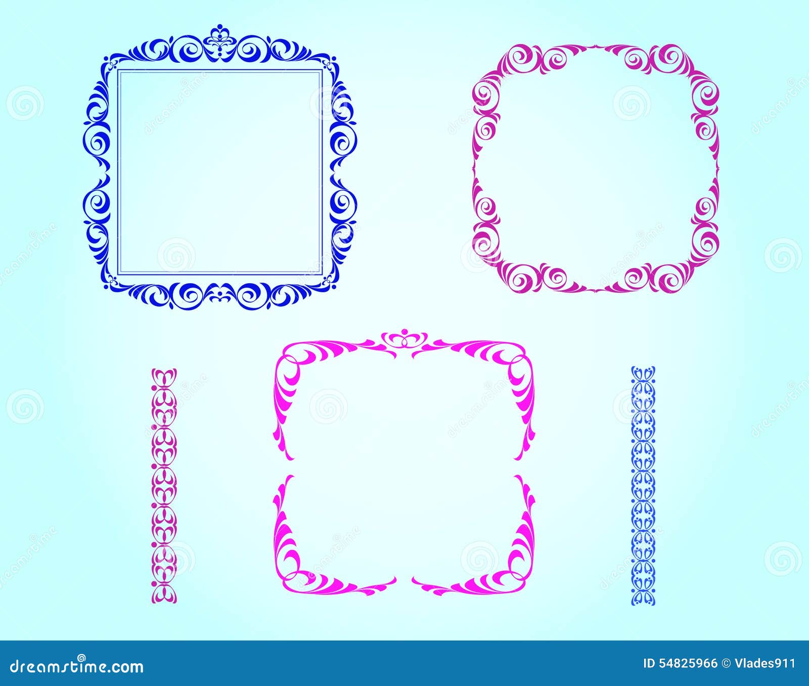 Vector decorative frames stock vector. Illustration of floral - 54825966