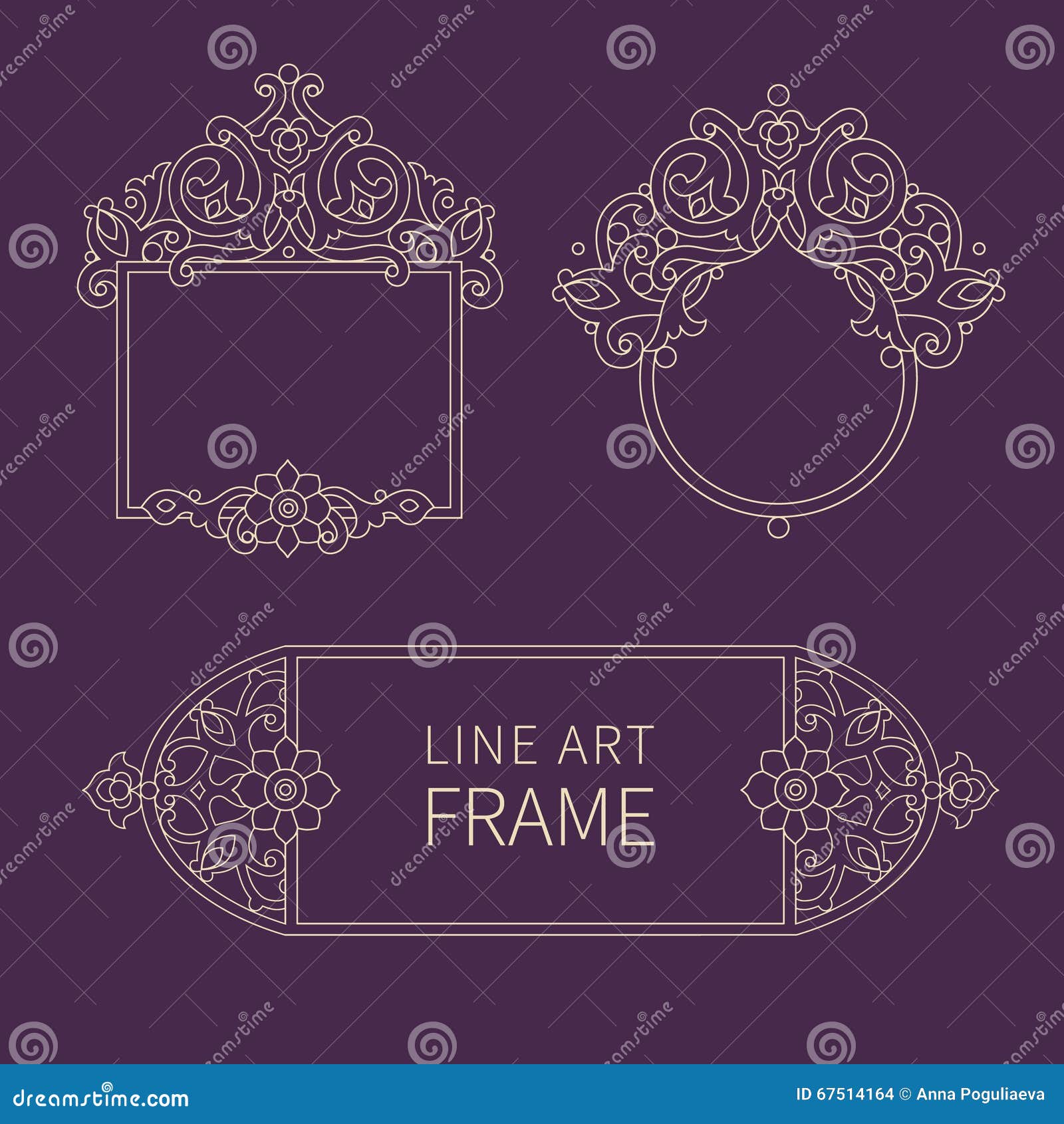 Vector Decorative Frames in Eastern Style. Stock Vector - Illustration ...